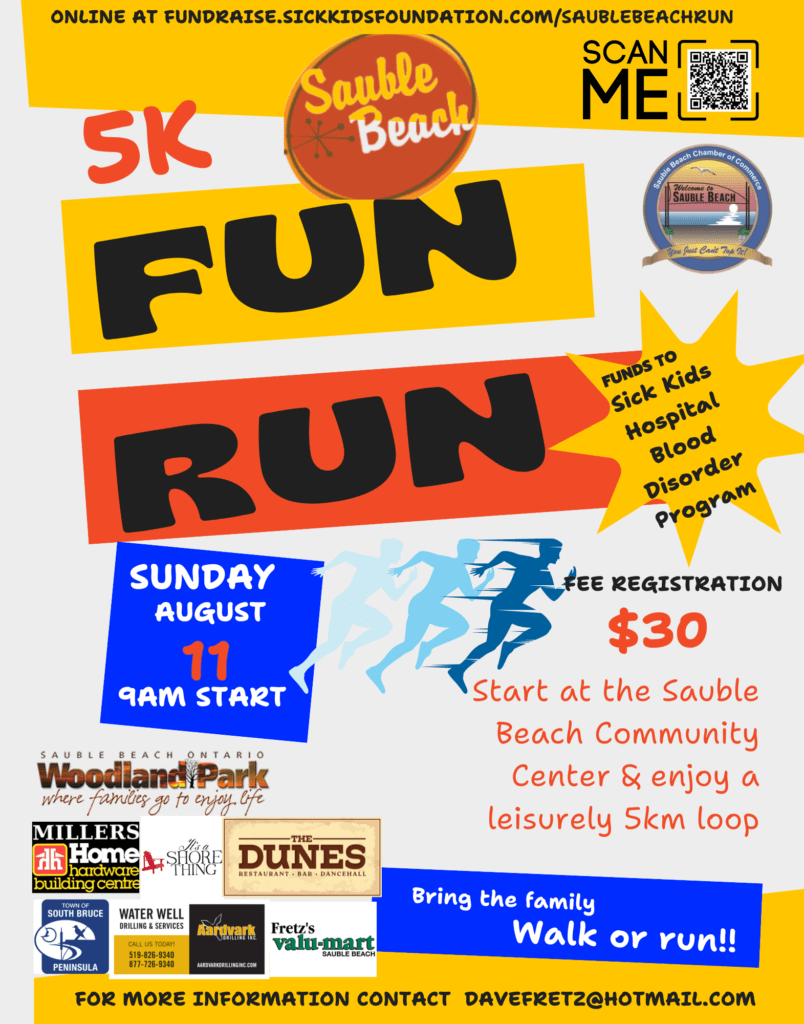 Sauble Beach 5k Walk Run for Sick Kids - Sauble Beach, Ontario